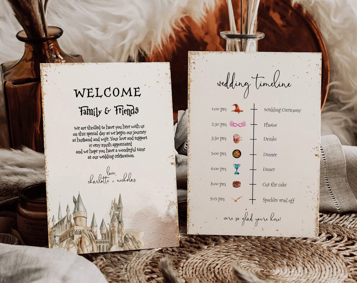 Wizard Wedding Timeline Template Wedding Timeline Event | Etsy