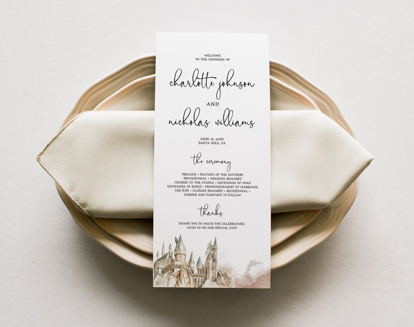 4x9 Wizard Wedding Ceremony Program Template Magical Wedding - Etsy Canada