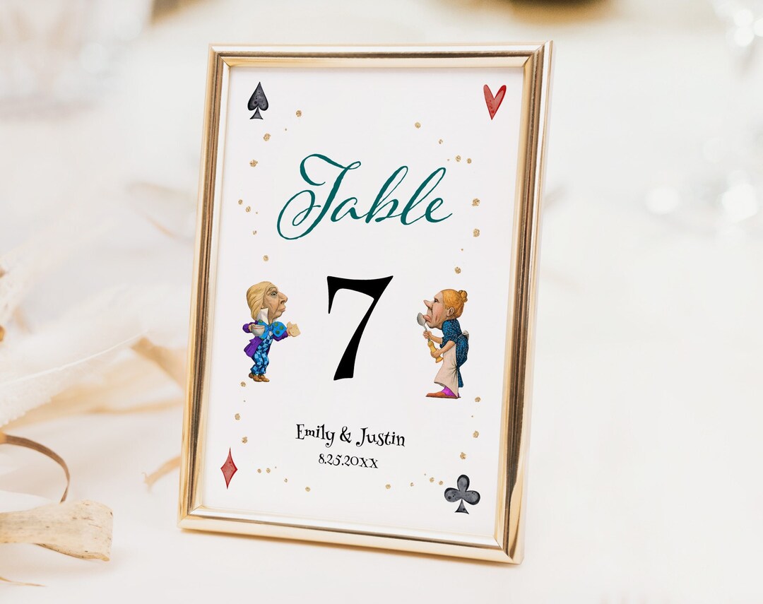 Printable Alice in Wonderland Table Numbers, 4x6 5x7 (instant Download ...