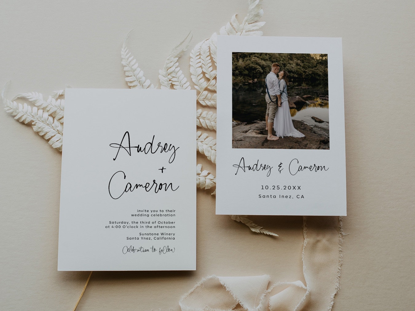 Minimalist Wedding Invitations Suite Minimalist Wedding - Etsy