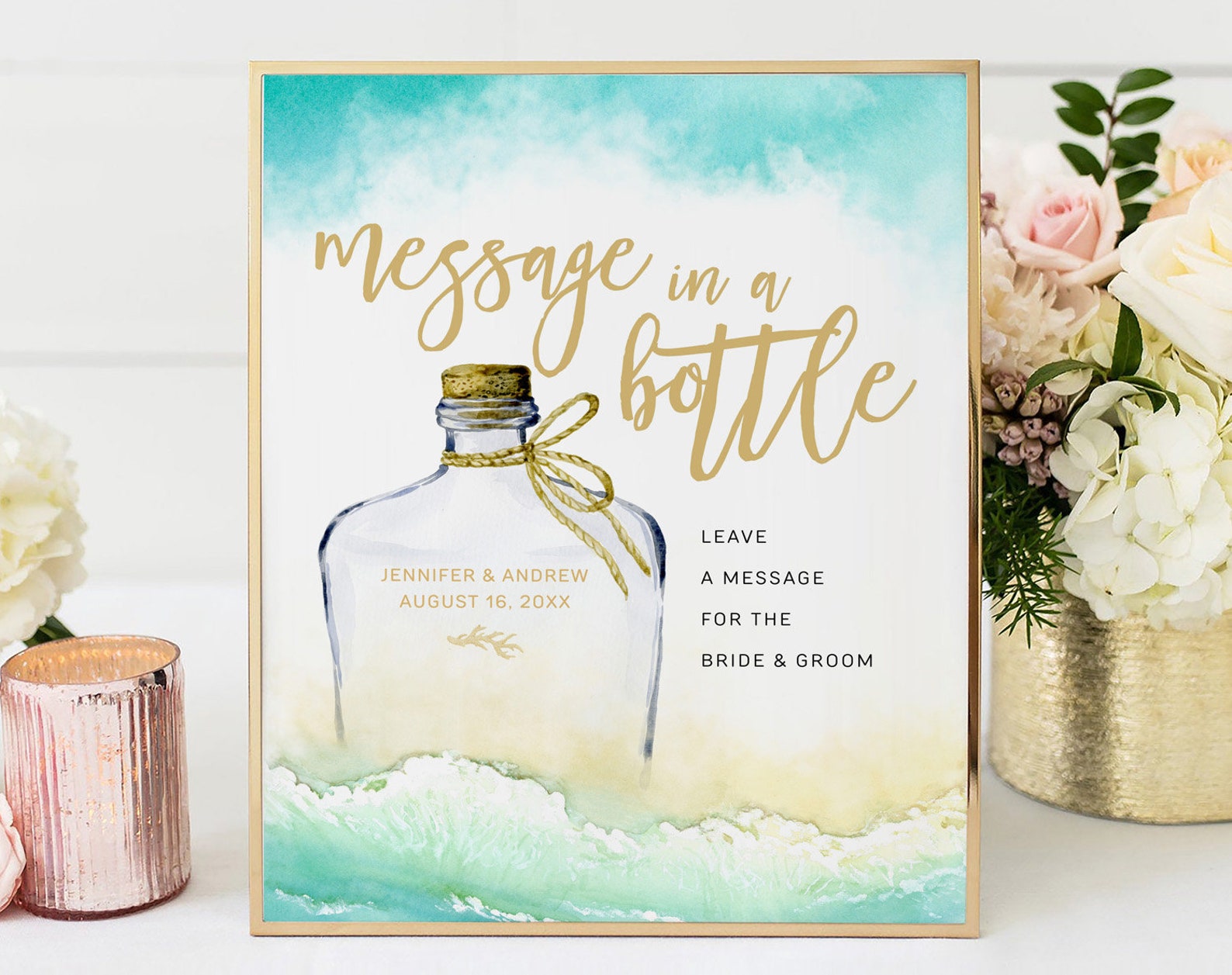 Message In A Bottle Bottle Guestbook Sign Beach Wedding | Etsy