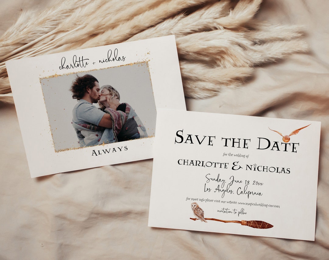 Wizard Save the Date Template, Magical Wedding, Wizarding Theme Save ...