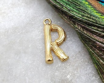 18k Letter R Pendant - Etsy