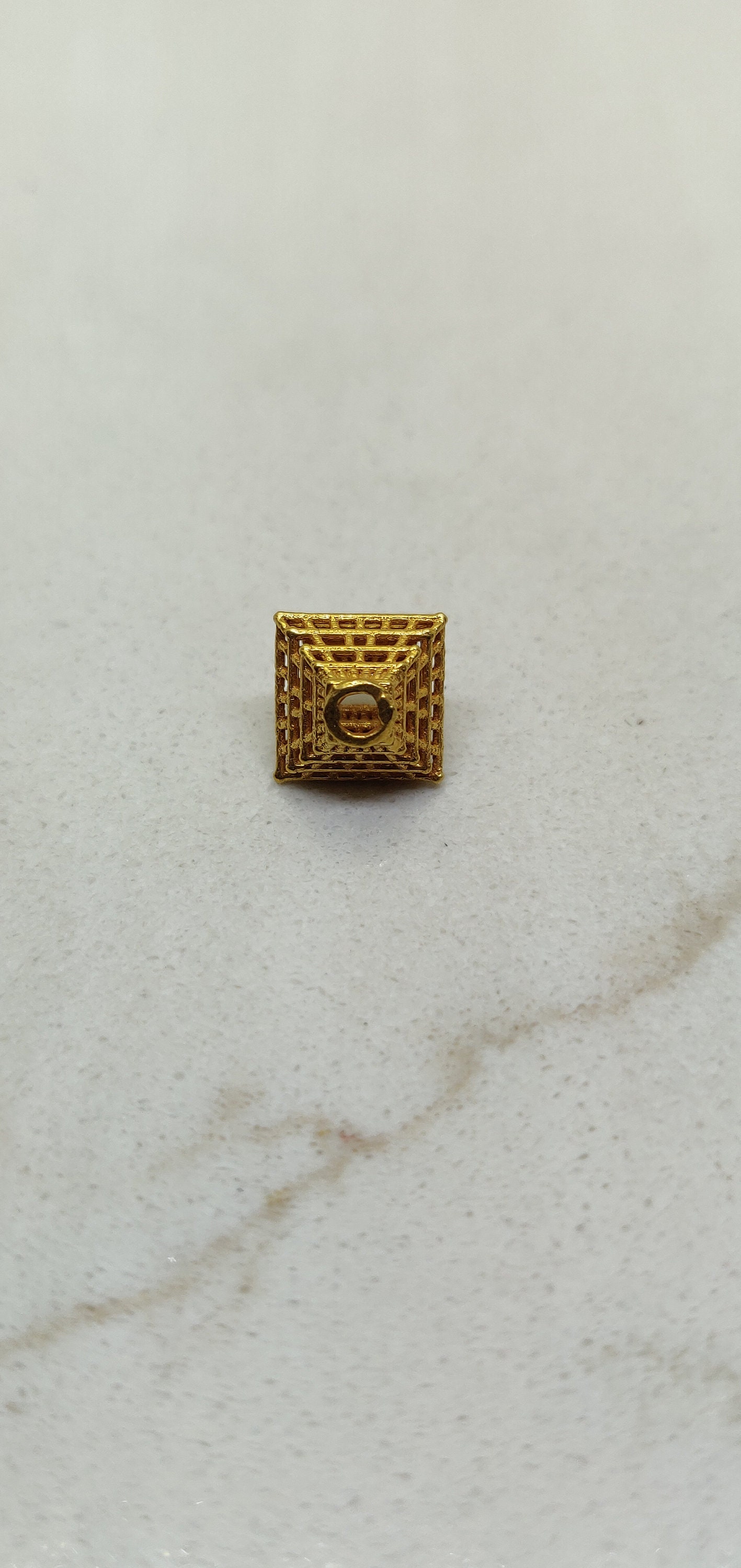 Unique Style 18K Solid Gold Pyramid Shape Bead Finding Plain - Etsy