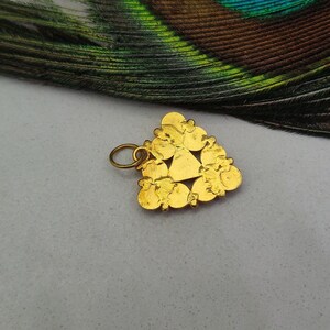 Stunning 17MM 18K Solid Gold Triangle Charm Pendant With Color - Etsy