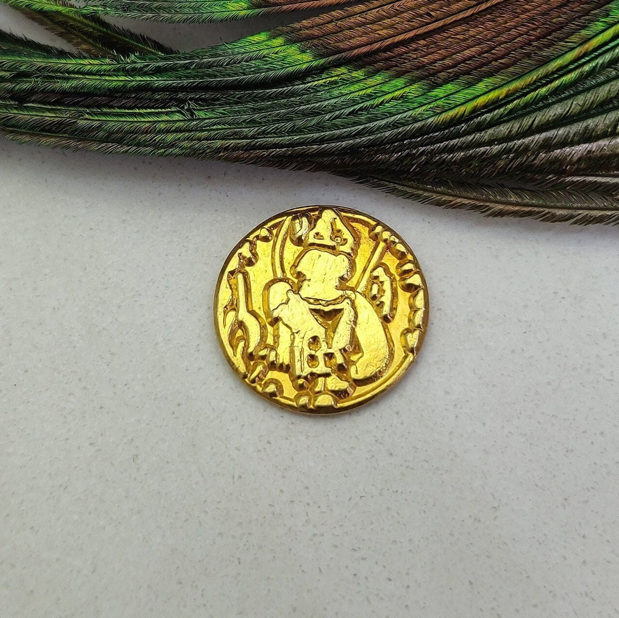 Antique Style 18k Gold Coin Finding Size 17MM Gold Coin Jewelry Finding ...