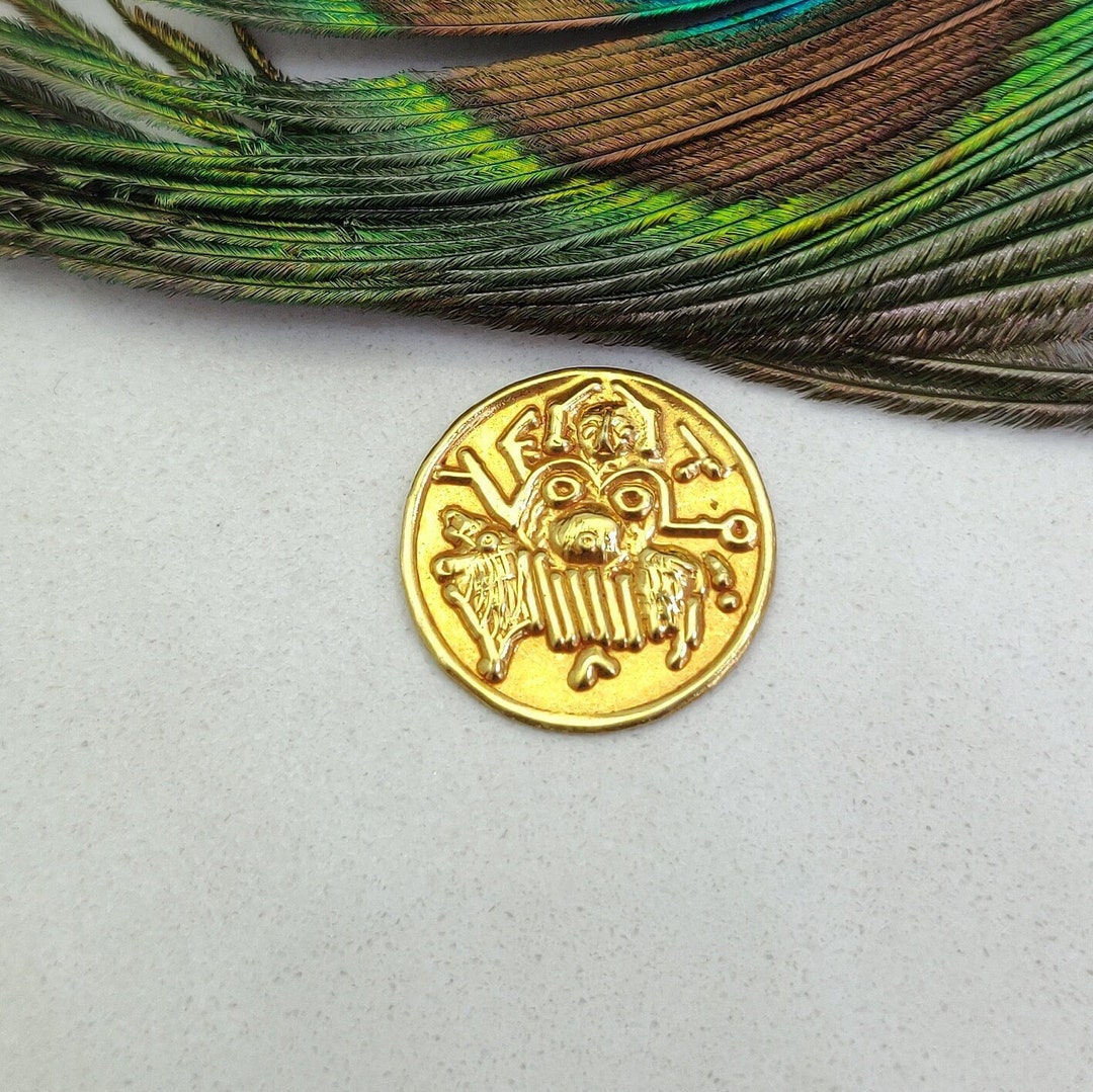 Unique Style 18k Yellow Gold Coin Finding Handmade Gold Coin Finding ...