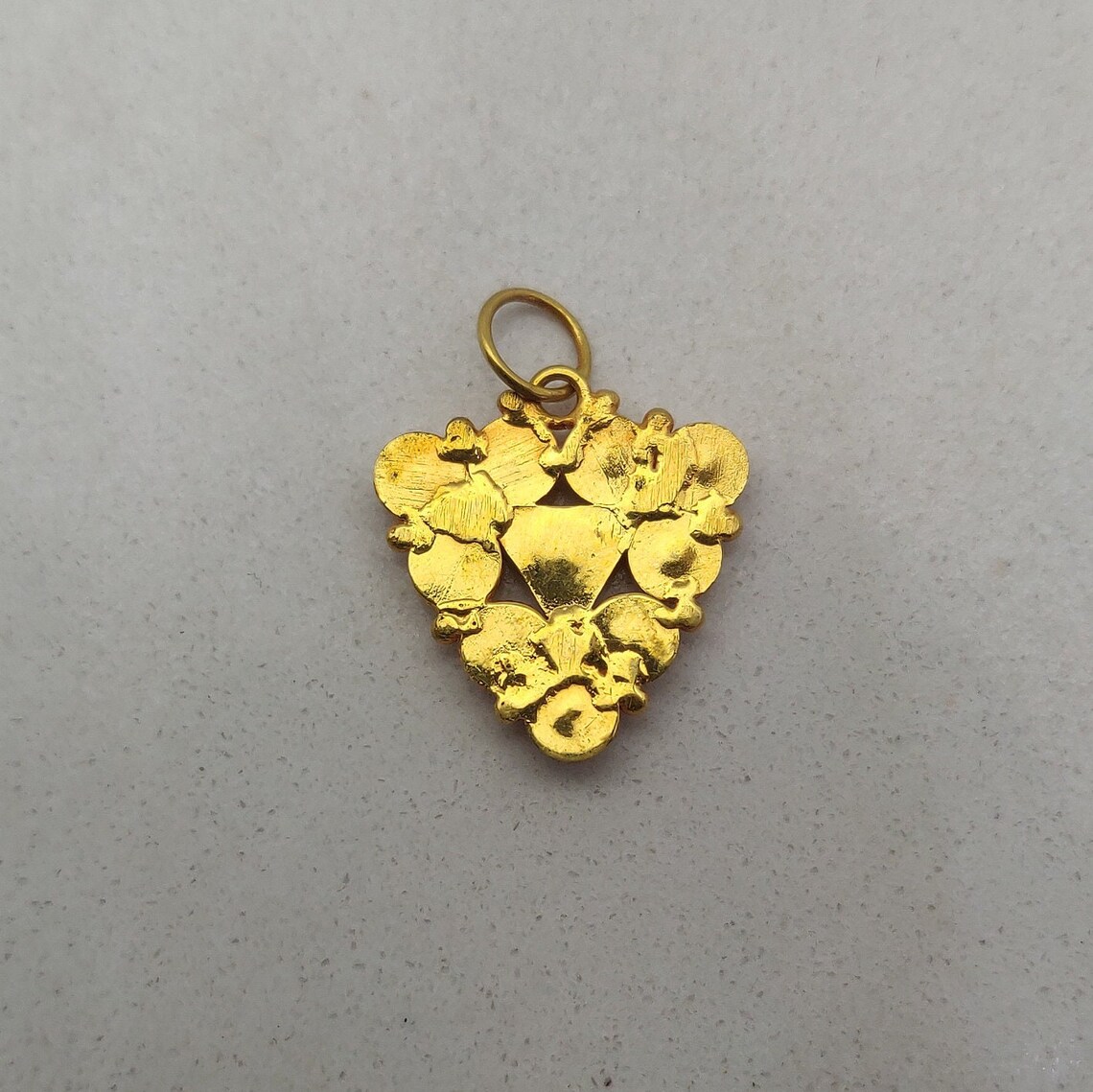 Stunning 17MM 18K Solid Gold Triangle Charm Pendant With Color - Etsy