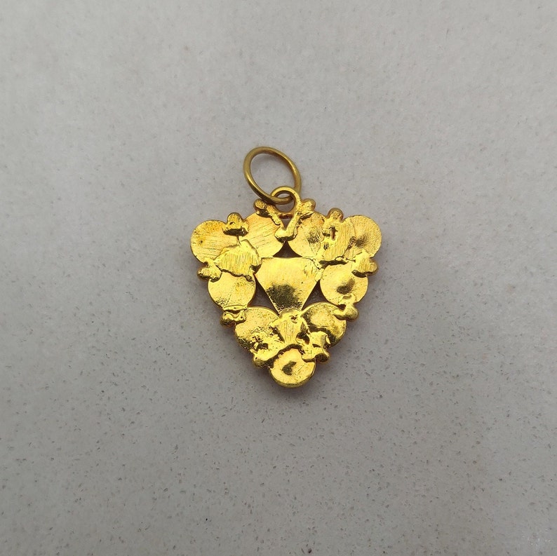 Stunning 17MM 18K Solid Gold Triangle Charm Pendant With Color - Etsy