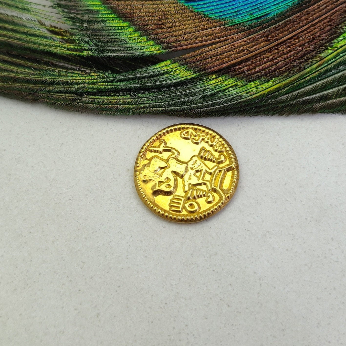 Antique Style 18k Gold Coin Finding Size 17MM Gold Coin Jewelry Finding ...