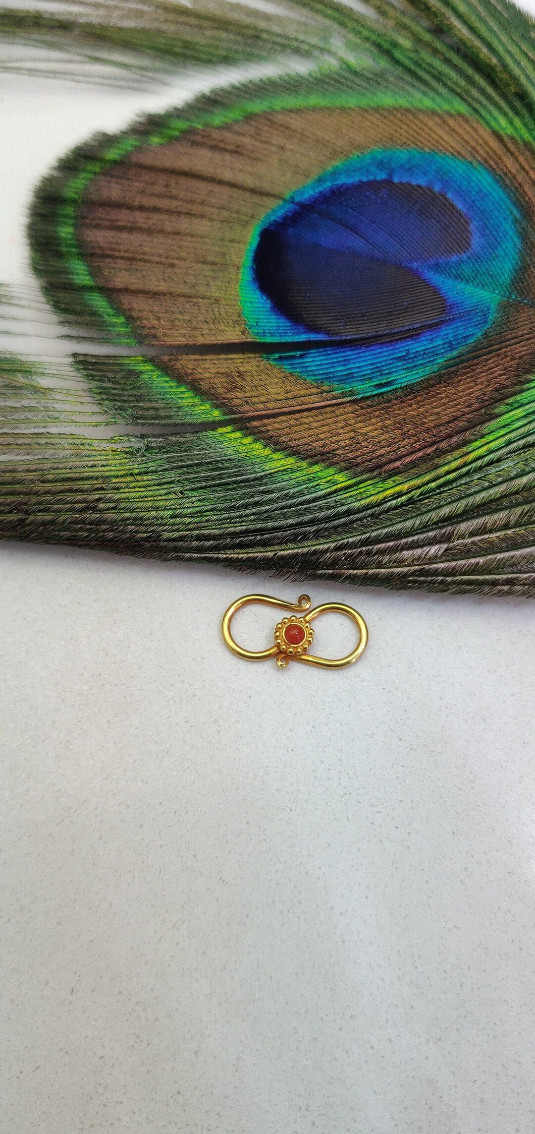 18K Gold Hook Clasp Finding With Hydro Coral (16x8mm) - Etsy