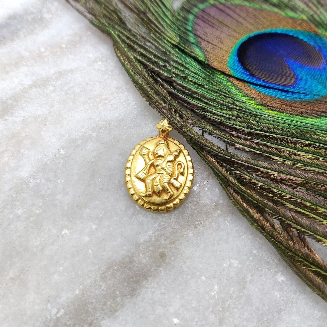 18k Gold Indian God Religious Hanuman Pendant - KC1507 - Etsy