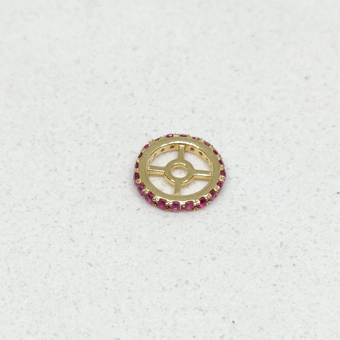 Handmade 14k Gold Ruby Wheel Spacer Bead Finding 6MM Size. Shop Now for ...