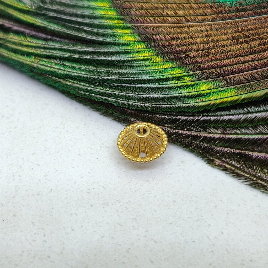 Handmade 18k Gold Bead Finding 5x6mm Yellow Gold Roundel Bead Finding ...