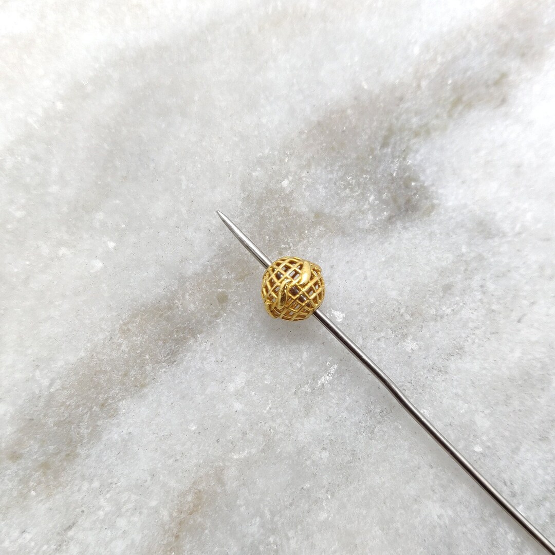 Handmade Textured 8MM Size 18k Gold Bead Roundel Spacer Finding for ...