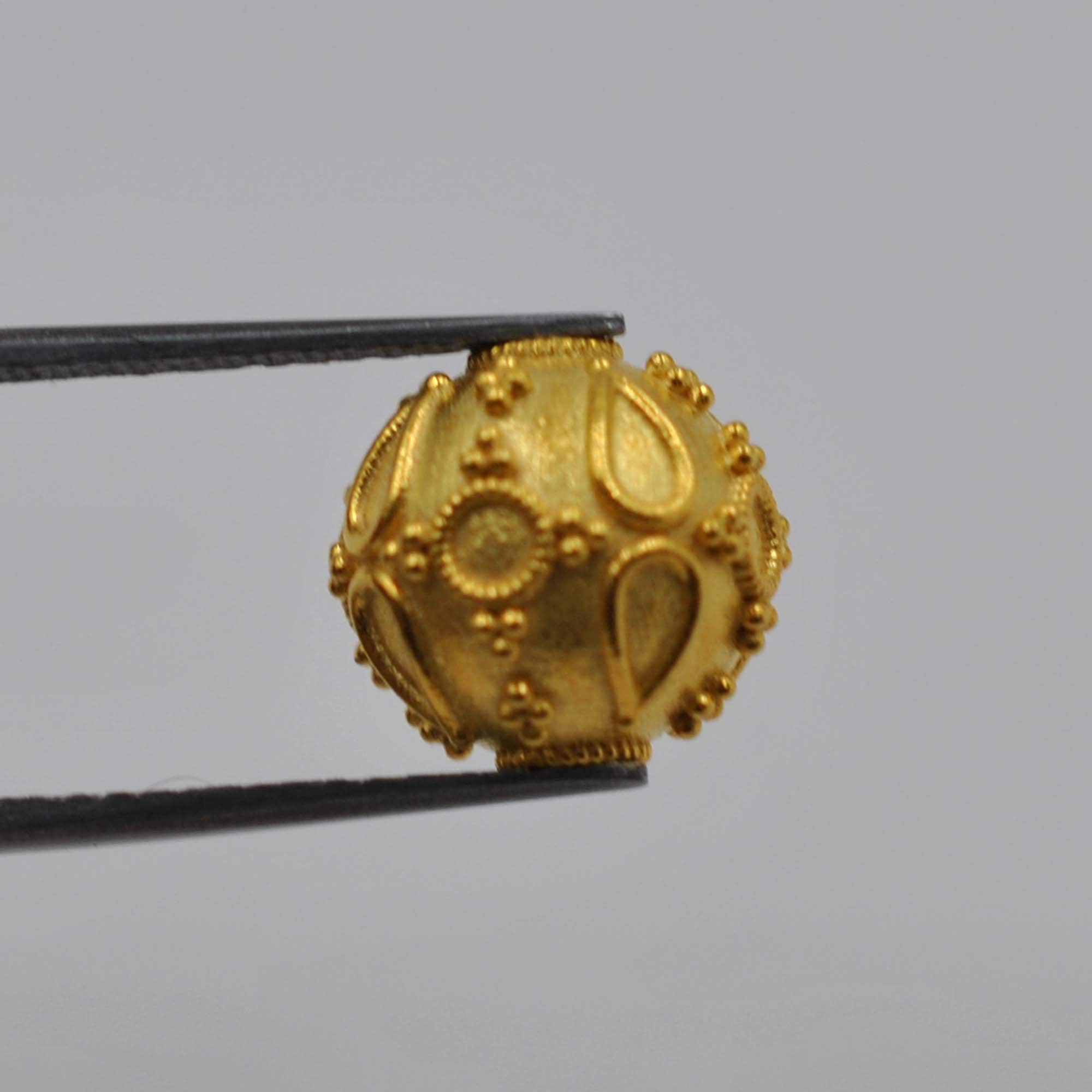 10mm Yellow Gold Ball Bead Finding, 18k Yellow Gold Spacer Bead Finding ...