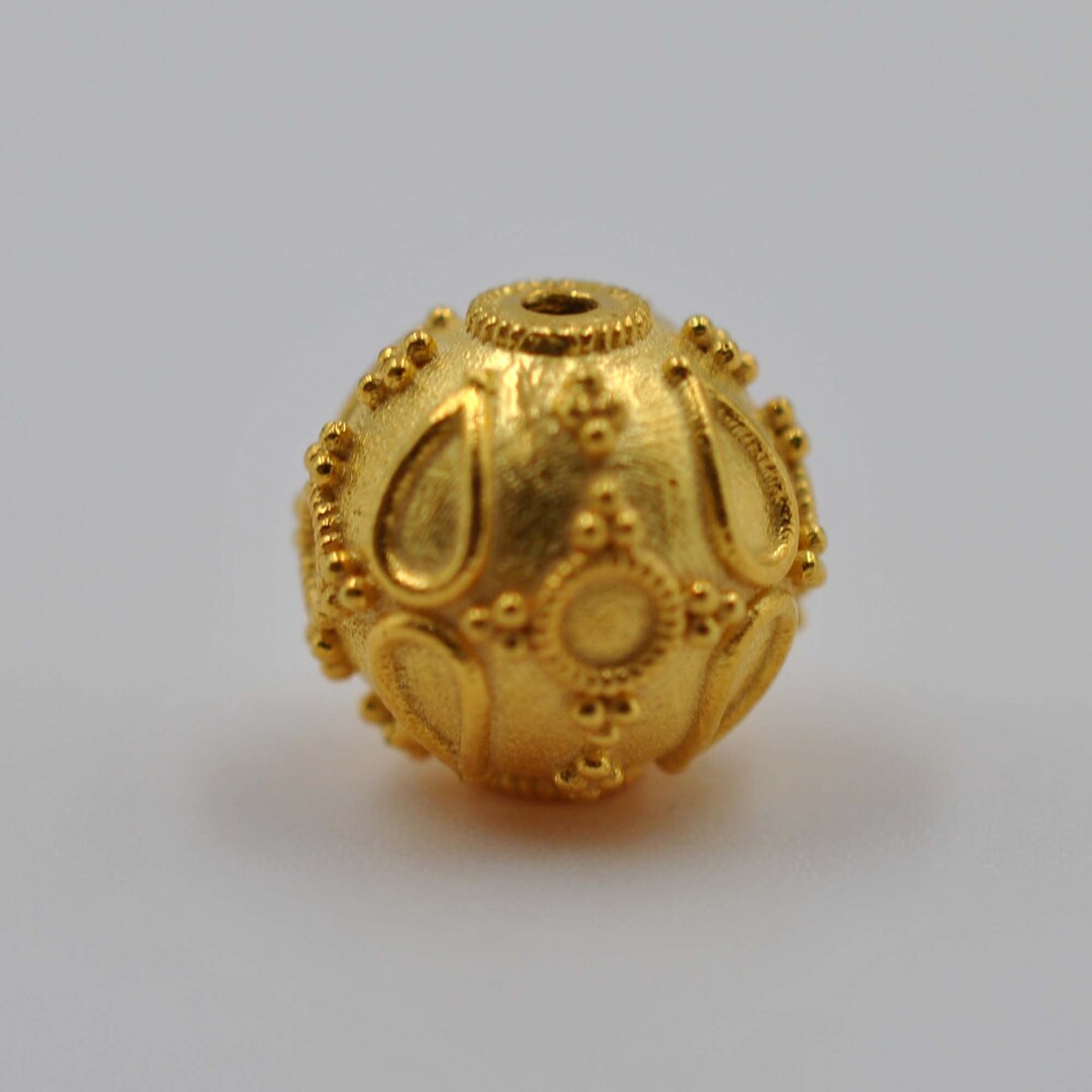 10mm Yellow Gold Ball Bead Finding, 18k Yellow Gold Spacer Bead Finding ...