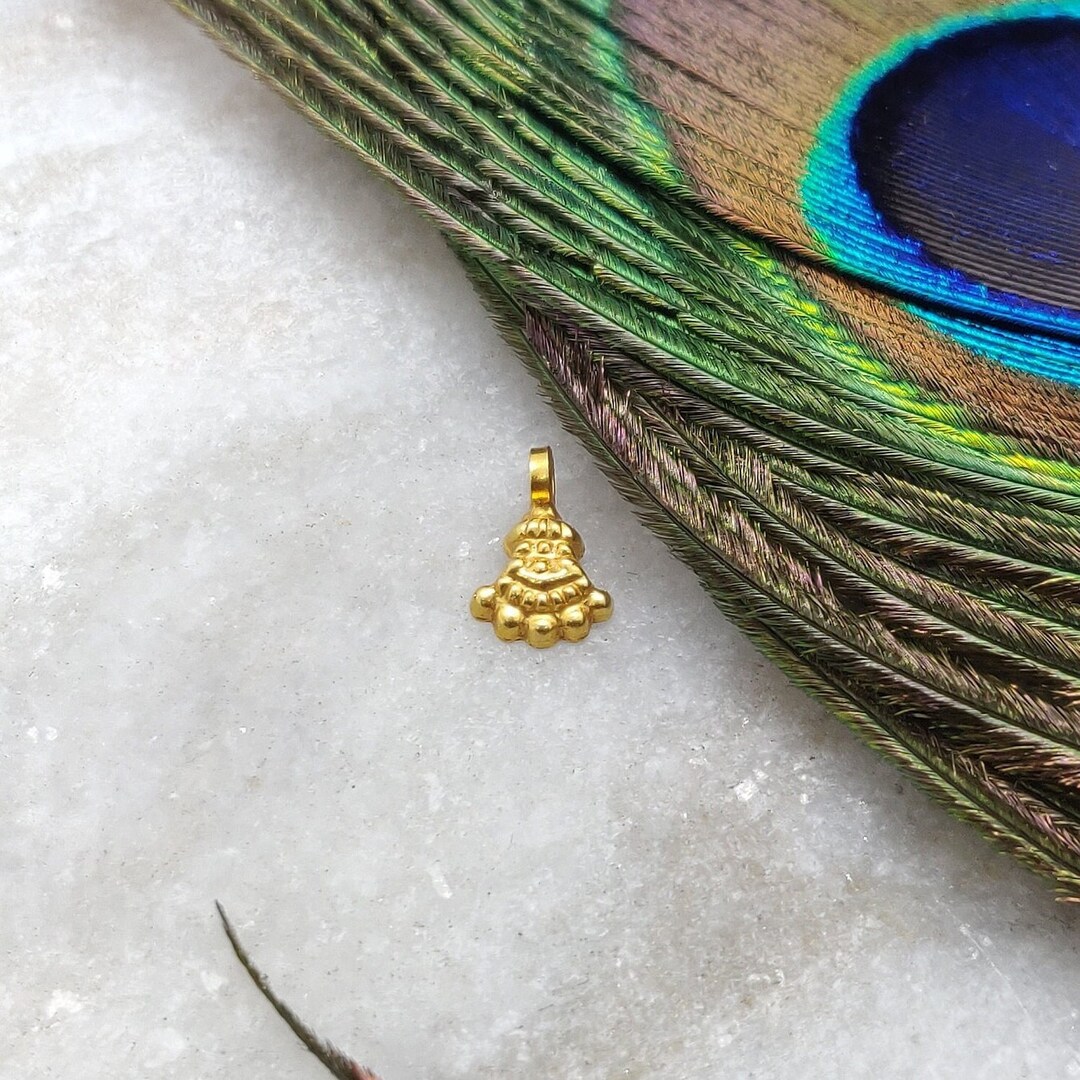 Handmade 18k Gold Handmade Charm • 9x6mm Charm Pendant Finding • 18K ...