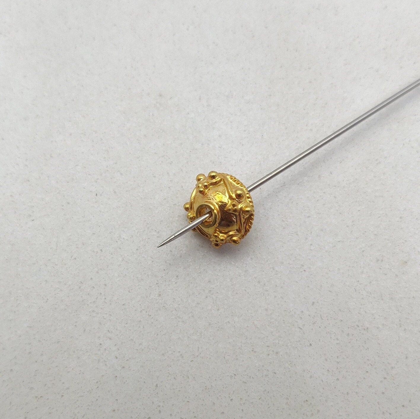 18k Solid Yellow Gold Bead Caps Handmade 9mm Size Gold Bead - Etsy