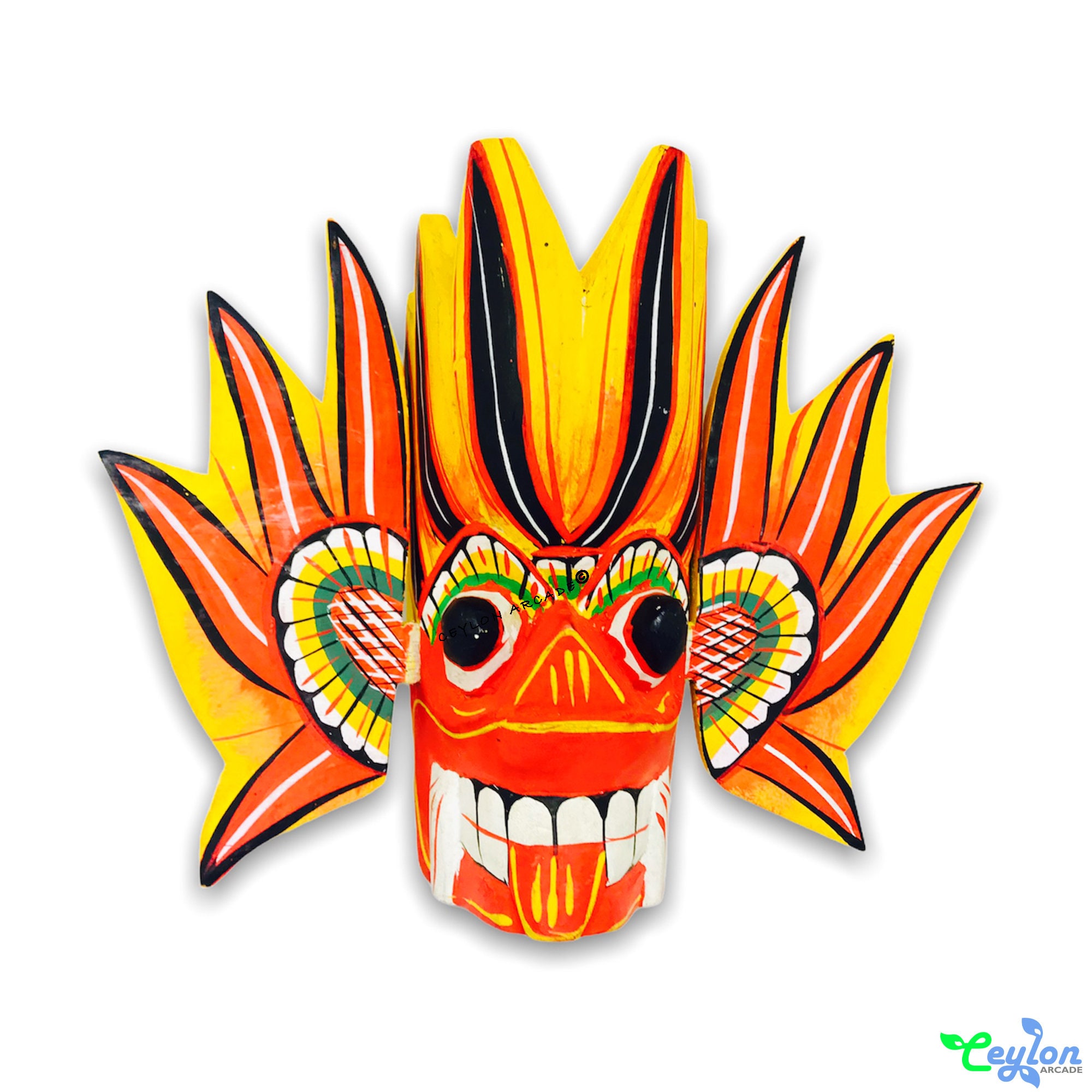 Sri Lankan Wood Mask Hand Carved Traditional, Hand Painted and Handmade ...