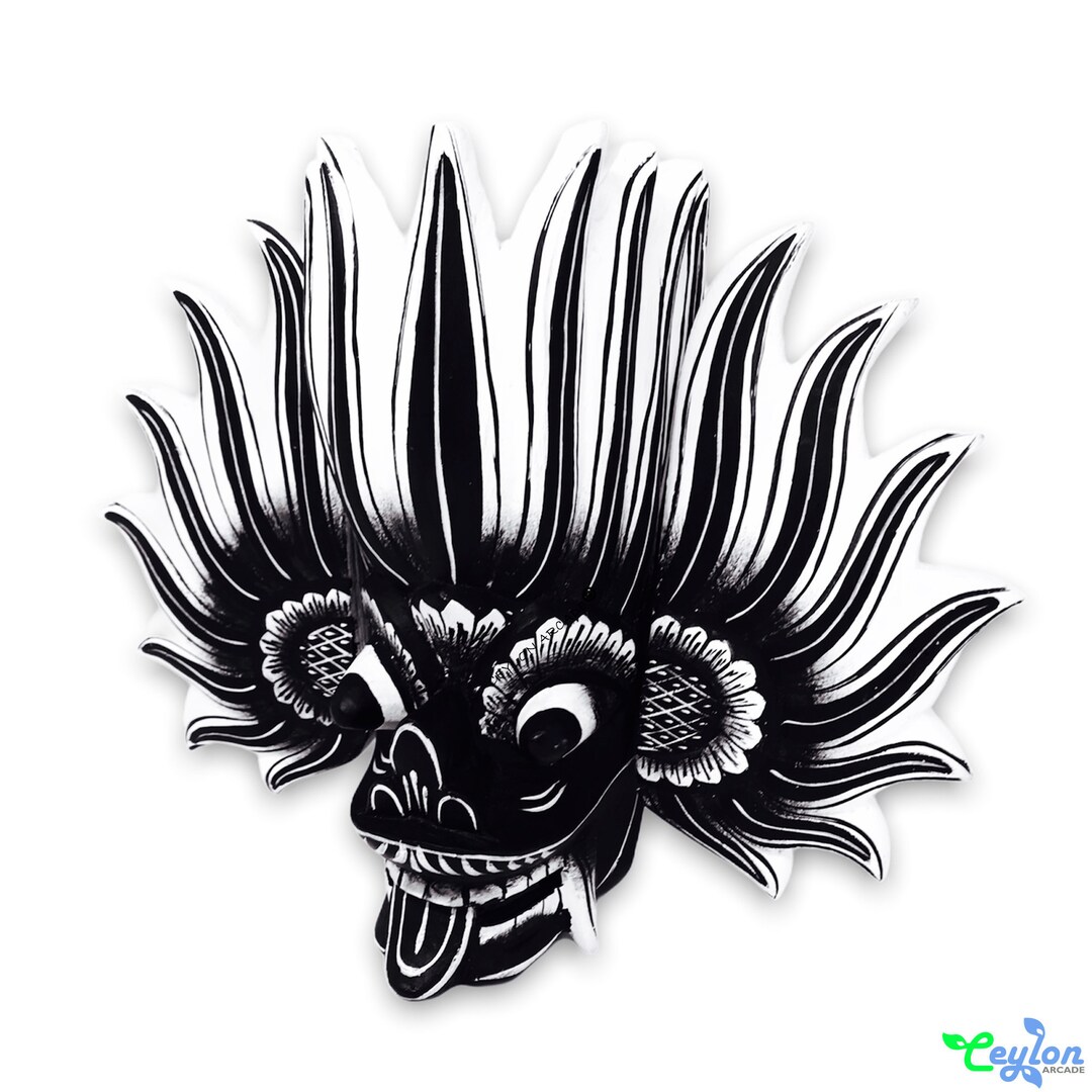 Handmade Kaduru Wood Tiki Mask: Sri Lankan Wall Decor (6 Inch) - Etsy