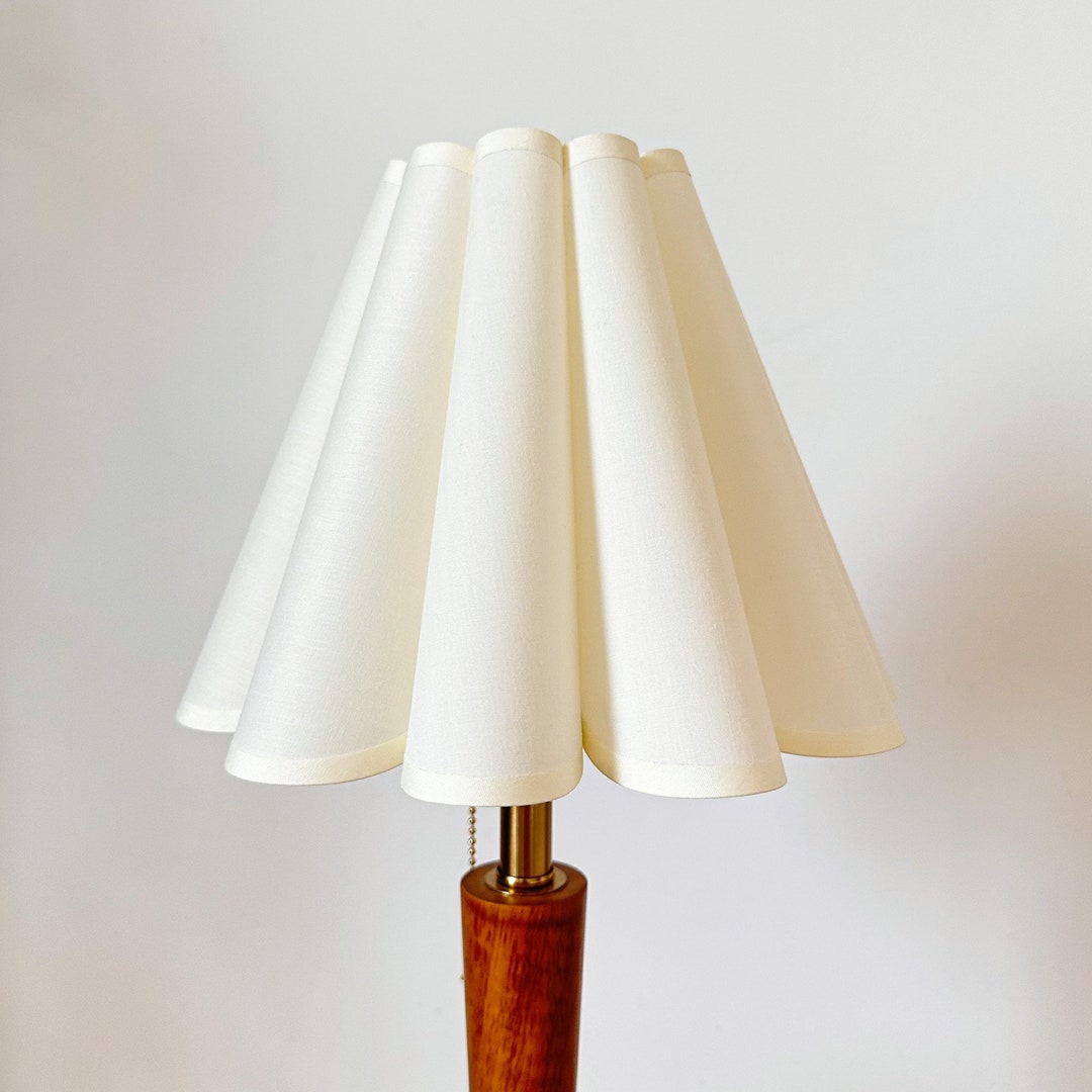 Handmade Cream Flower Ruffle Fabric Tall Pleated Shade, for Standard ...