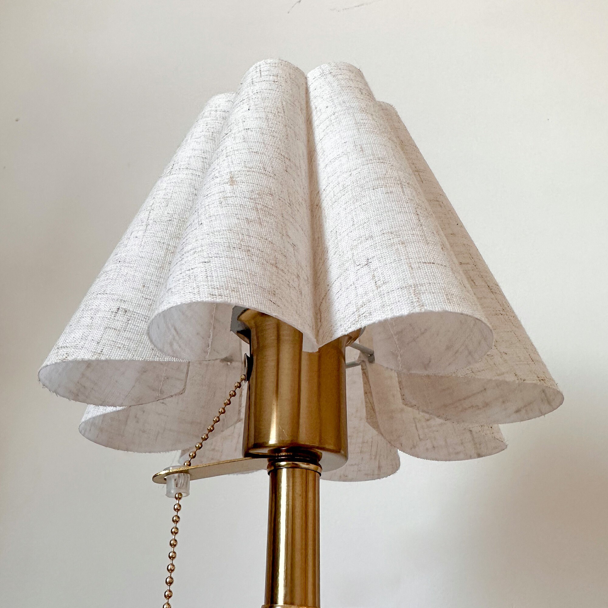 Handmade Linen High Narrow Pleated Flower Petals Lampshade for Table ...