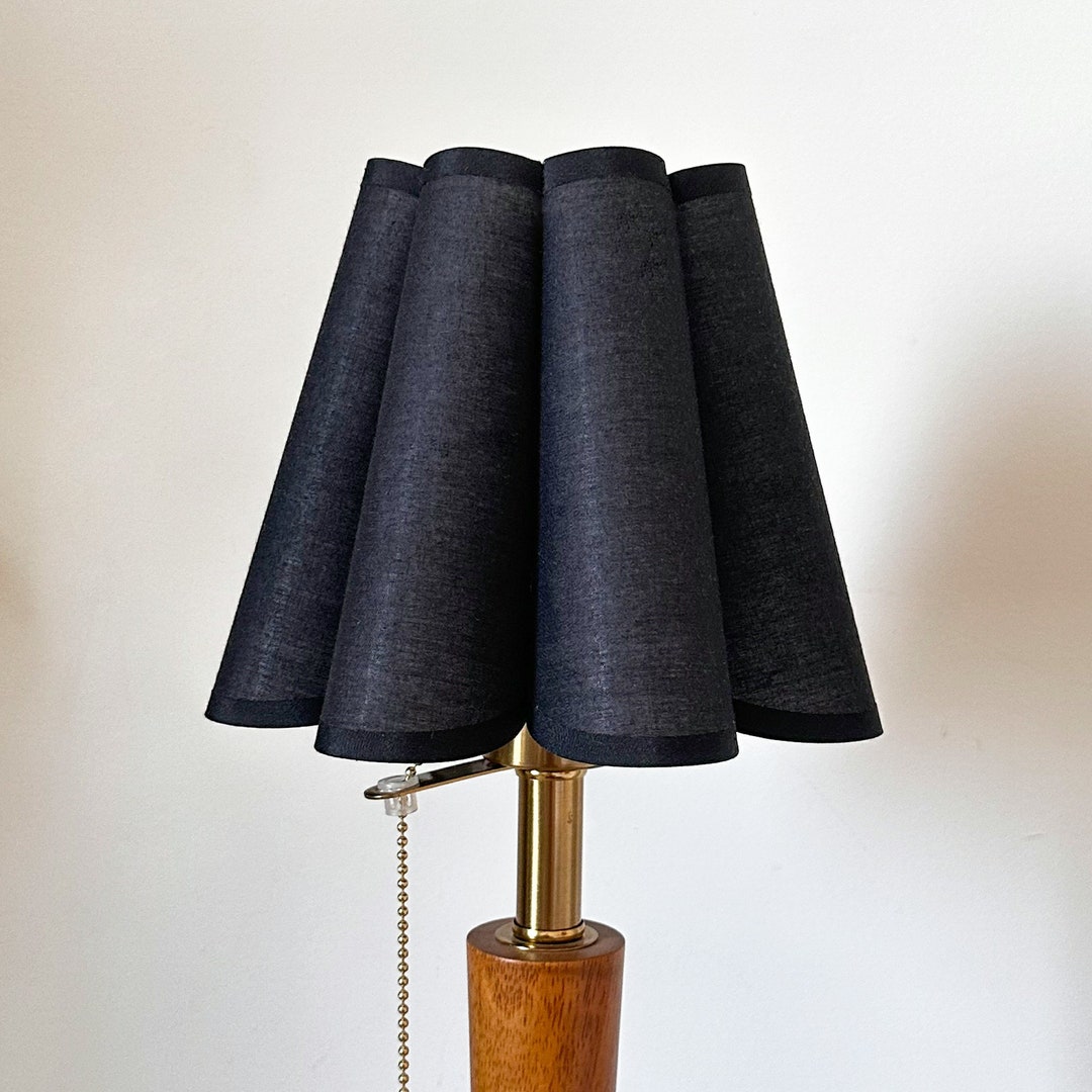 Handmade Black Pleated Flower Petals Lampshade High Narrow Style Table ...