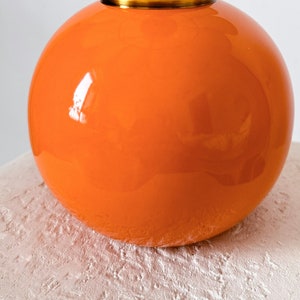 Handmade Orange Ceramic Small Table Lamp 110-250V, Cream Scallop Flower ...