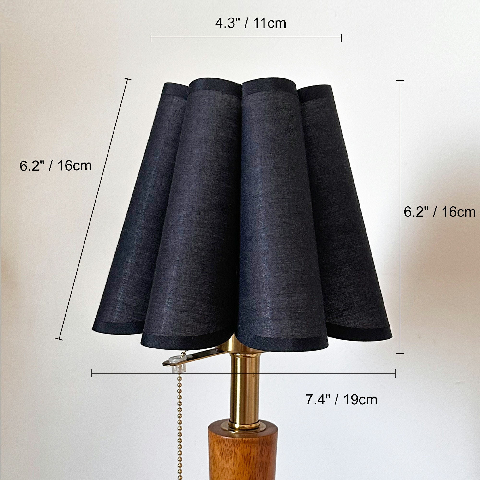 Handmade Black Pleated Flower Petals Lampshade High Narrow Style Table ...