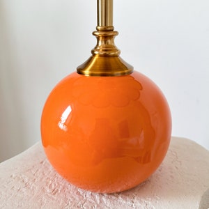 Handmade Orange Ceramic Small Tall Table Lamp 110-250V Pleated Scallop ...