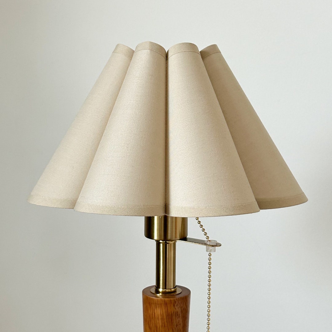 Handmade Khaki Fabric Pleated Lampshade Petal Shades for Table Lamps ...