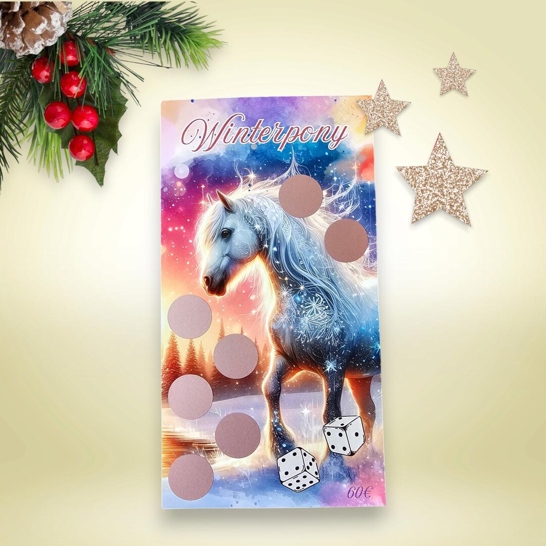Scratch Challenge Winter Pony for A6 Budget Binder Envelope Method - Etsy