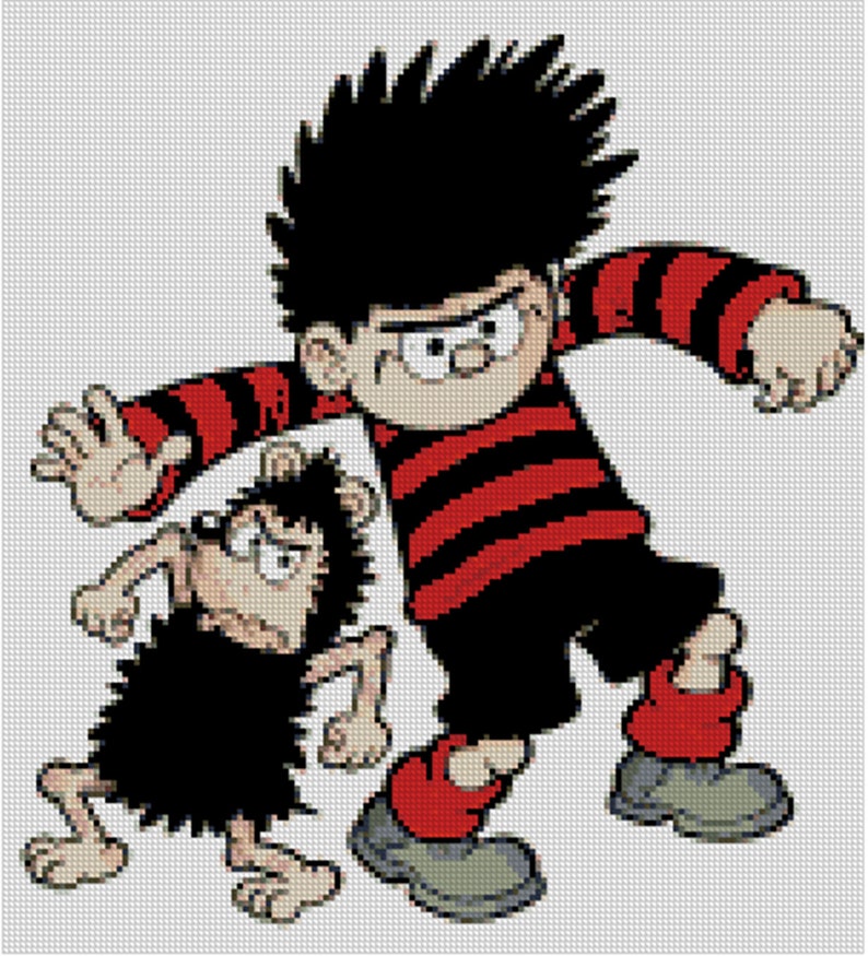 Cross Stitch Chart Pattern Dennis the Menace Gnasher | Etsy