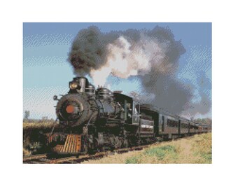 Steam Train Cross Stitch | Etsy UK