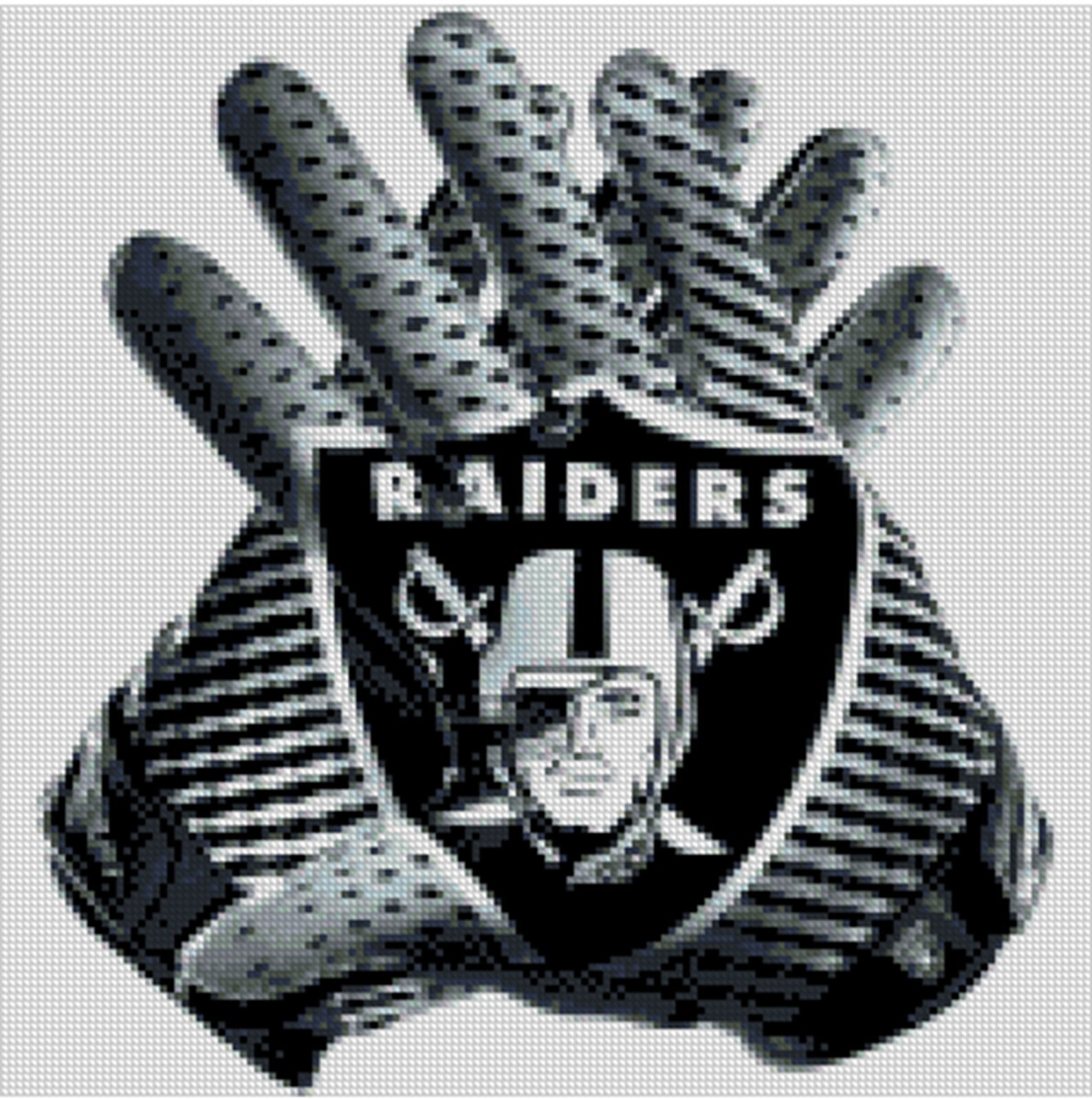 Cross stitch chart pattern Oakland Raiders Football NFL | Etsy