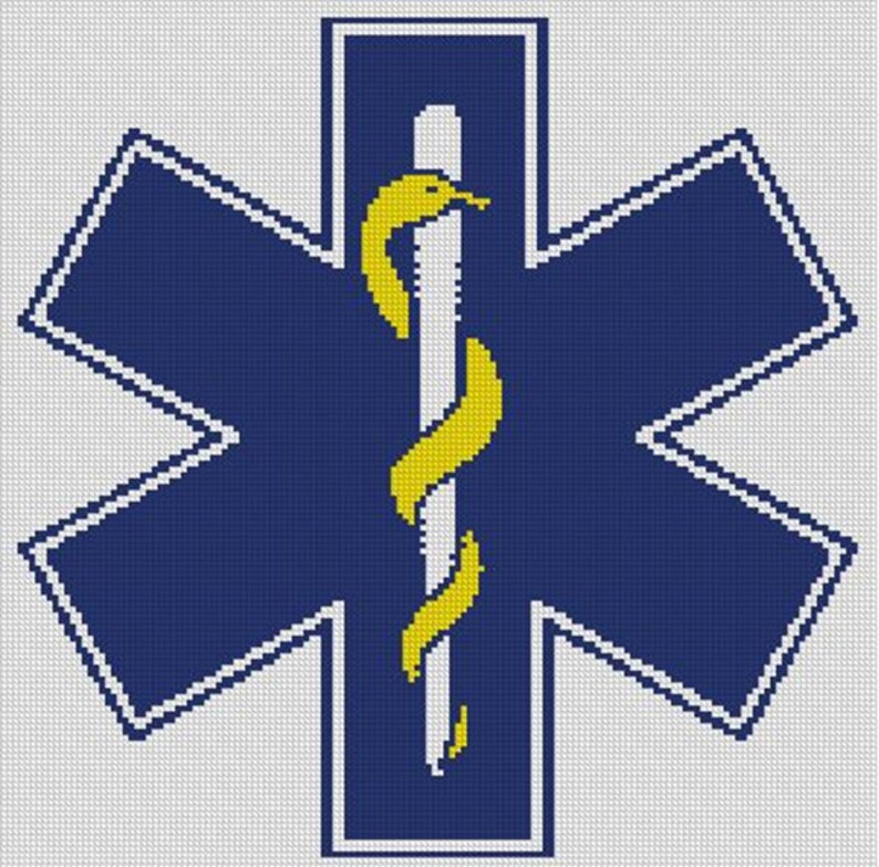 Cross stitch chart Pattern EMT EMS Emergency Medic Fire | Etsy