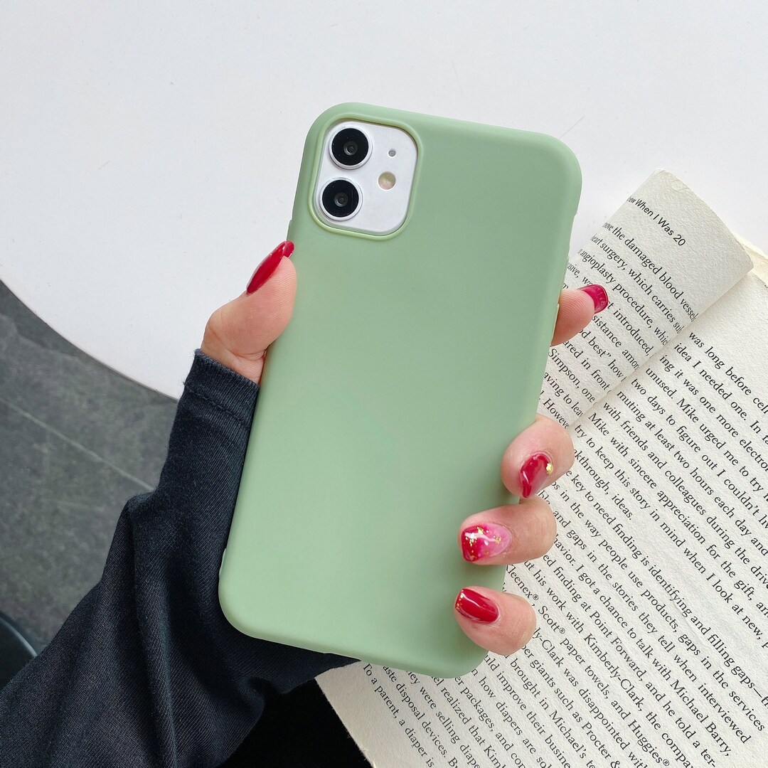 Slim Soft Silicone Matte Coloured Phone Case Baby Blue Green Beige Case ...