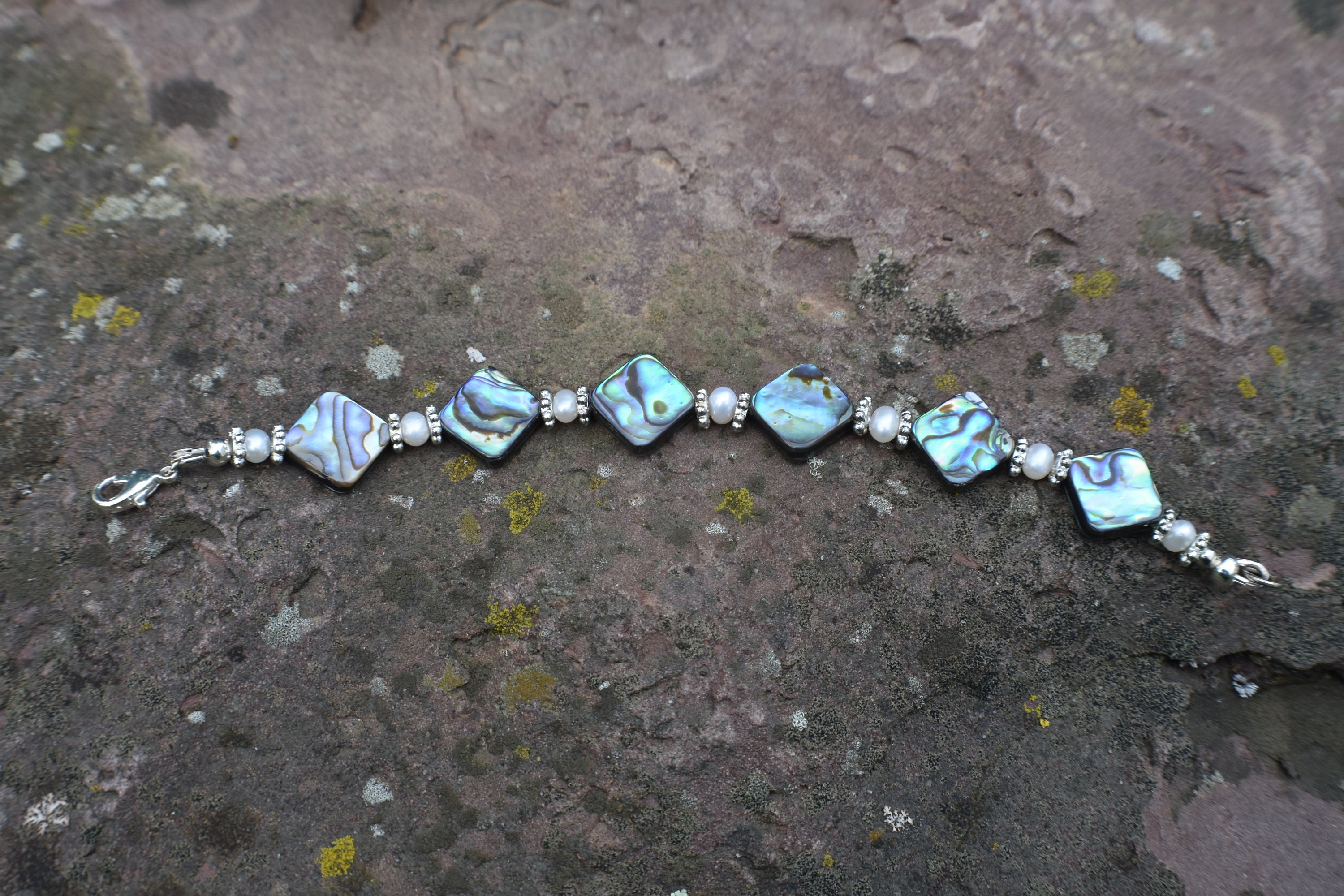 Abalone Shell Cultured Pearl Bracelet Natural Abalone Paua | Etsy