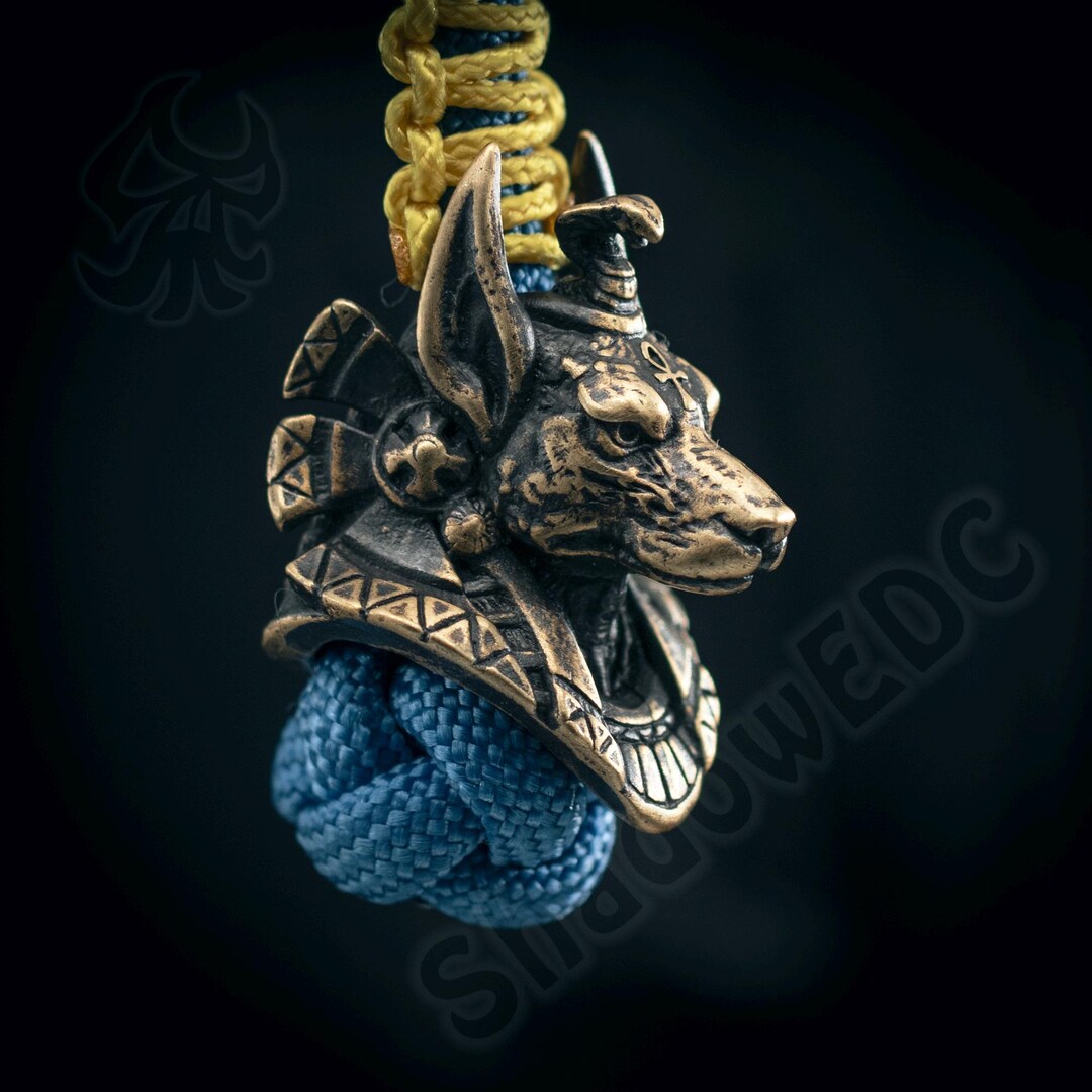 Anubis Paracord Bead: Egyptian God of Death, Knife/bracelet Lanyard - Etsy