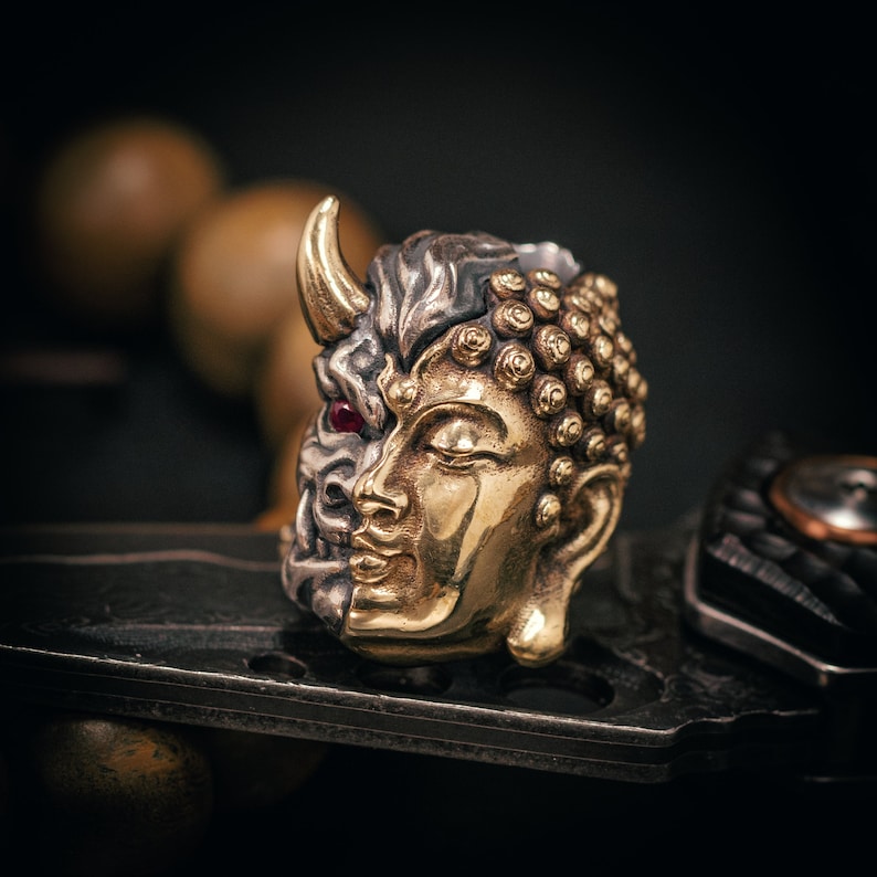 Paracord Bead Buddha or Devil Sterling Sliver for Knife - Etsy