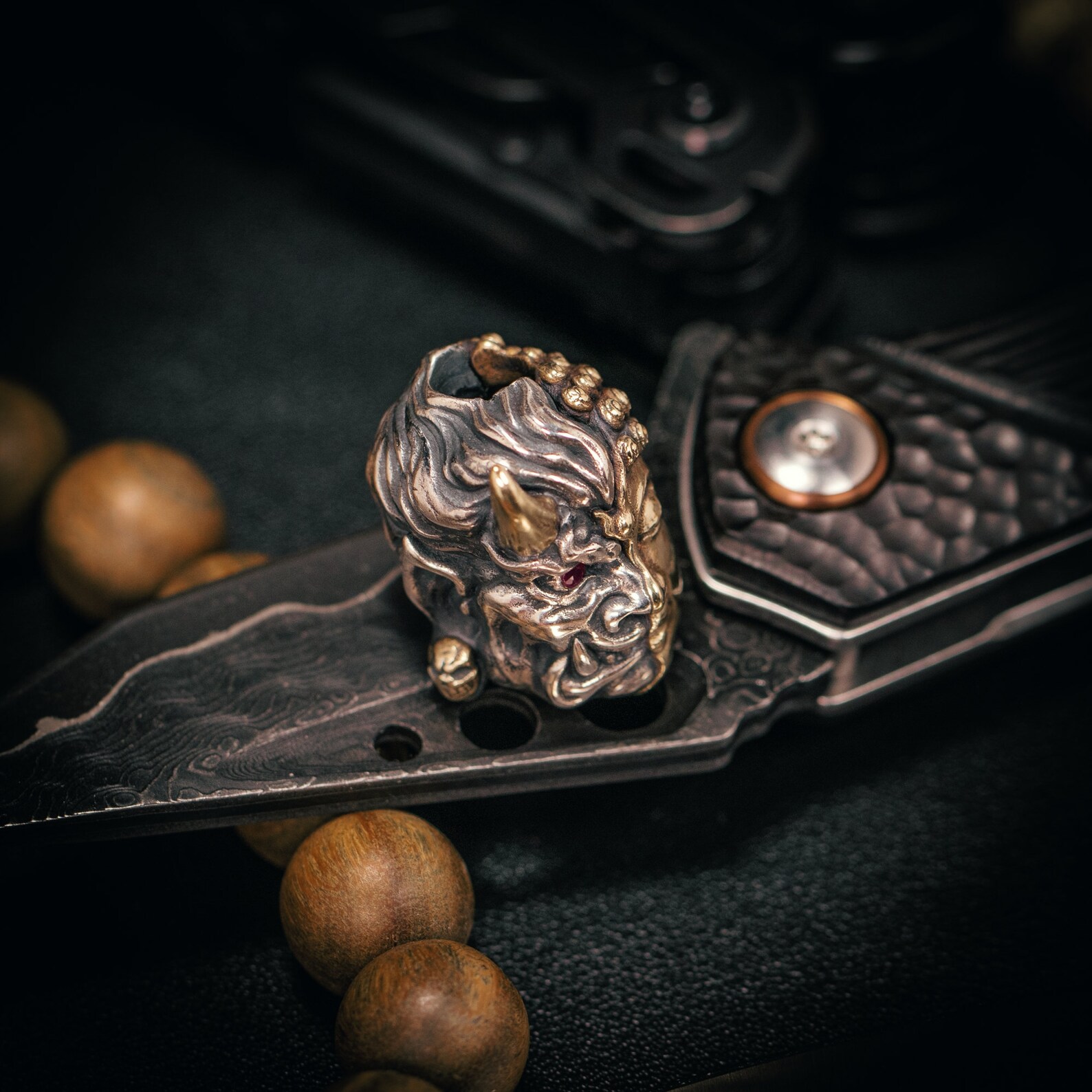 Paracord Bead Buddha or Devil Sterling Sliver for Knife - Etsy