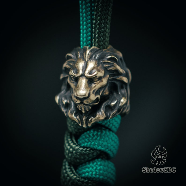 Paracord Bead Lion Head Knife Lanyard Metal Bead Wild Lion - Etsy