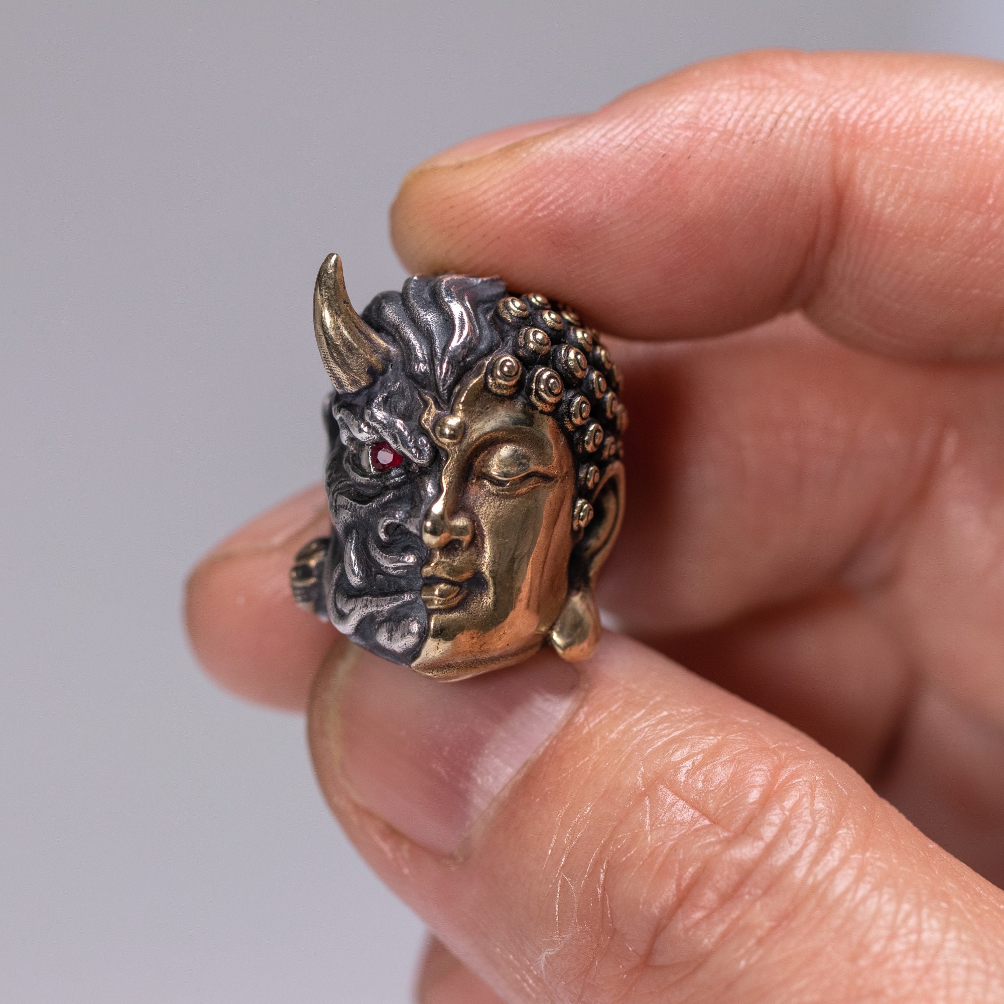 Paracord Bead Buddha or Devil Sterling Sliver for Knife | Etsy