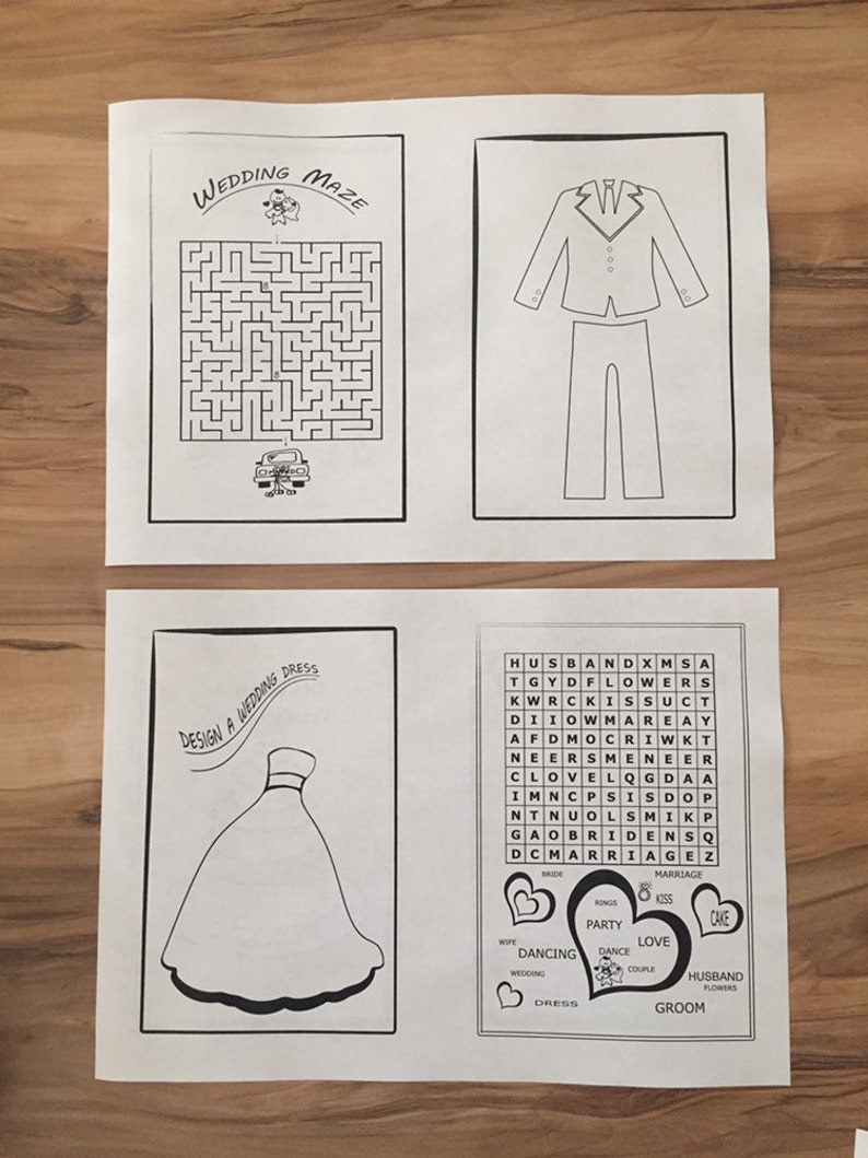 Wedding Activity Book Instant Download A4 Size 12 Page A5 - Etsy