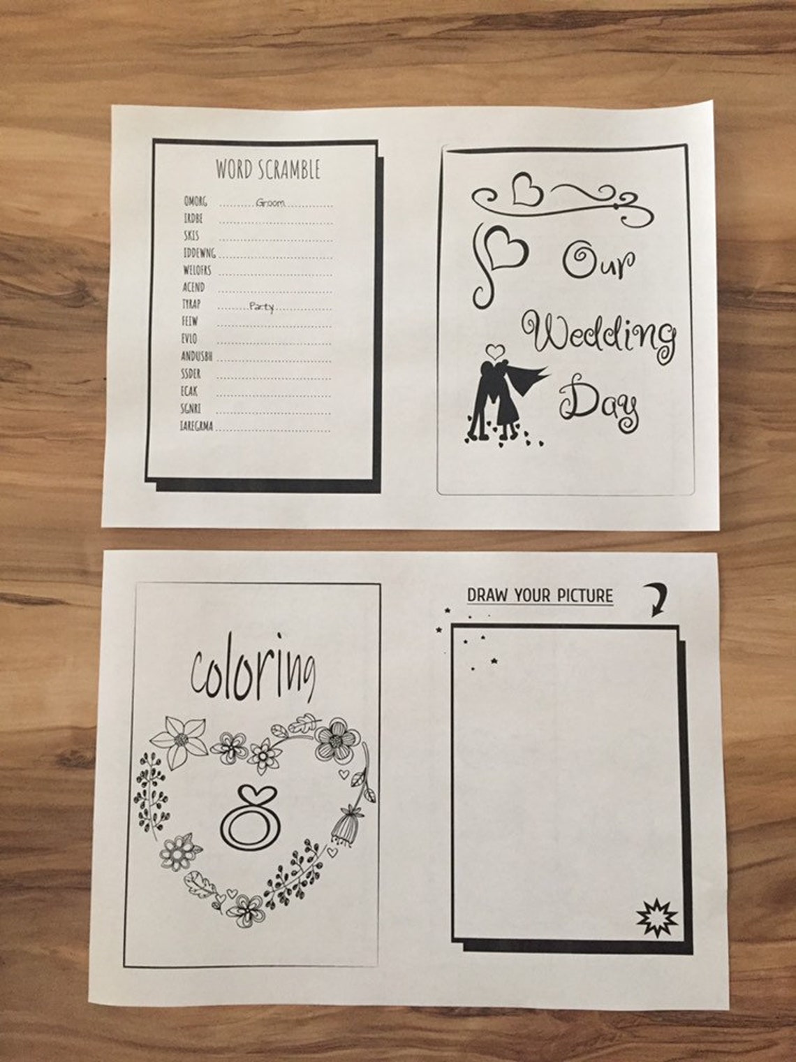 Wedding Activity Book Instant Download A4 Size, 12 Page (A5 Booklet ...