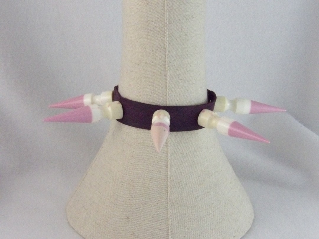 OOAK Resin Spike Choker - Pastel Pink - Etsy