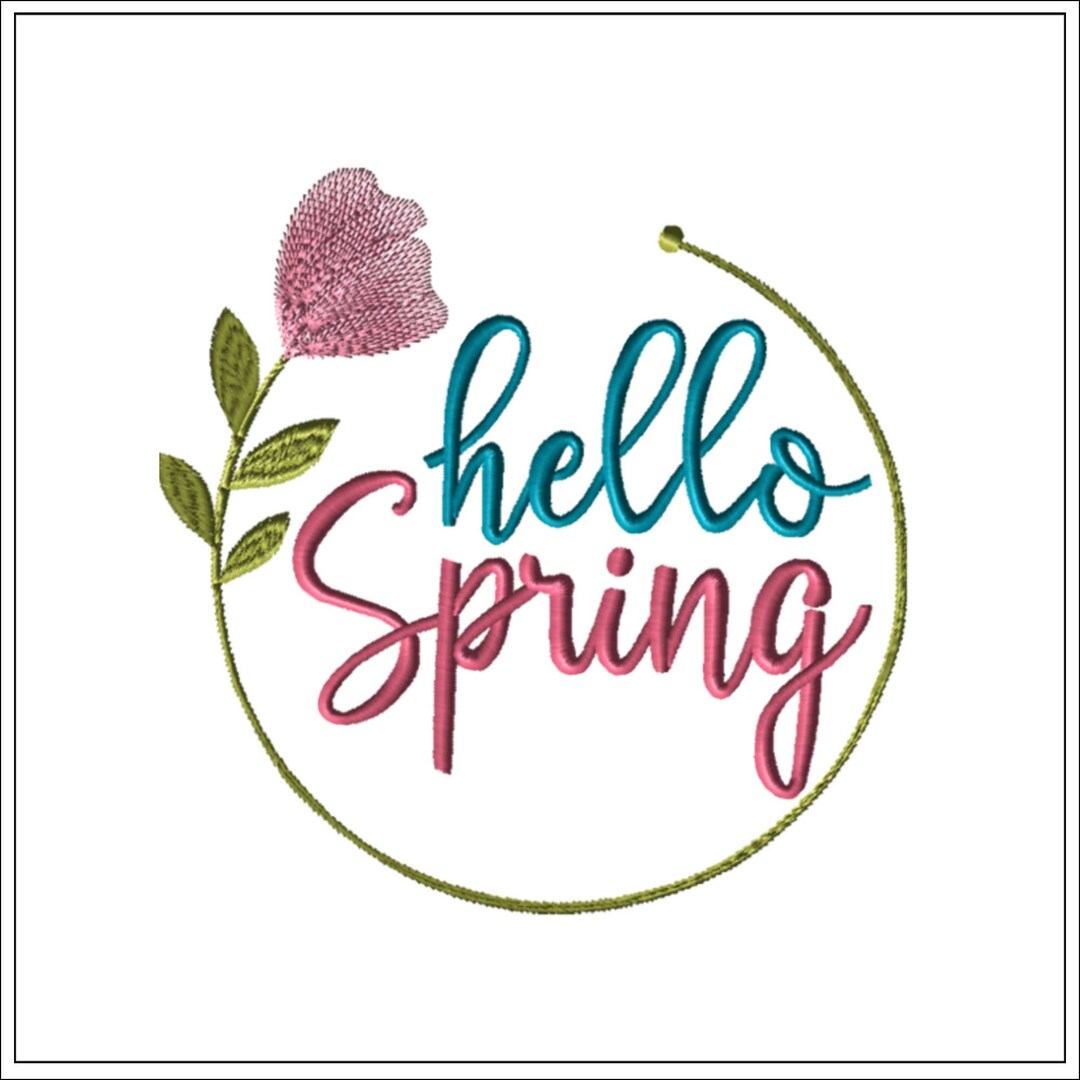 Hello Spring-machine Embroidery Design-#1111 - Etsy
