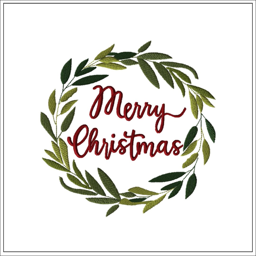 Christmas Laurel Wreath | Machine Embroidery Design #1601 - Etsy