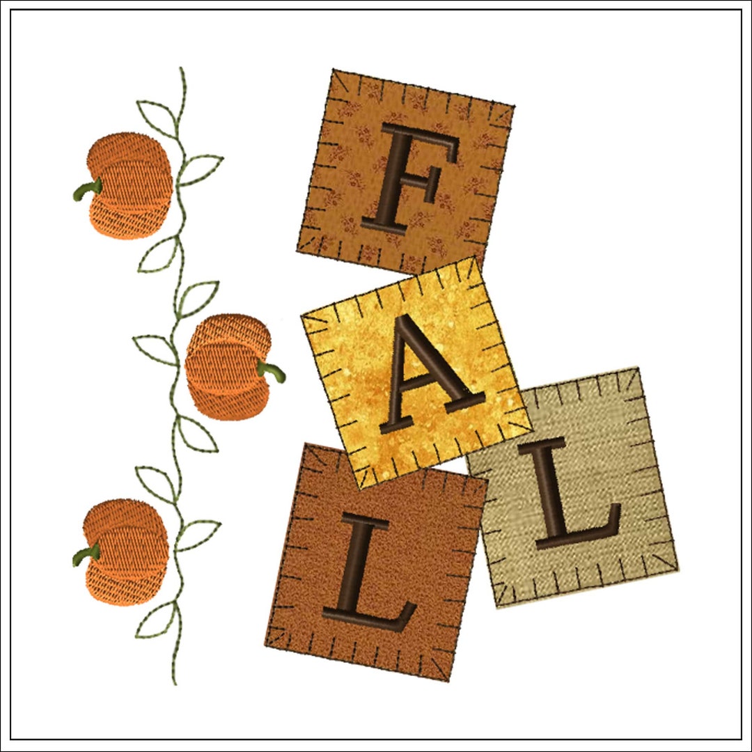 Fall Applique Blocks | Machine Embroidery Design #1234 - Etsy